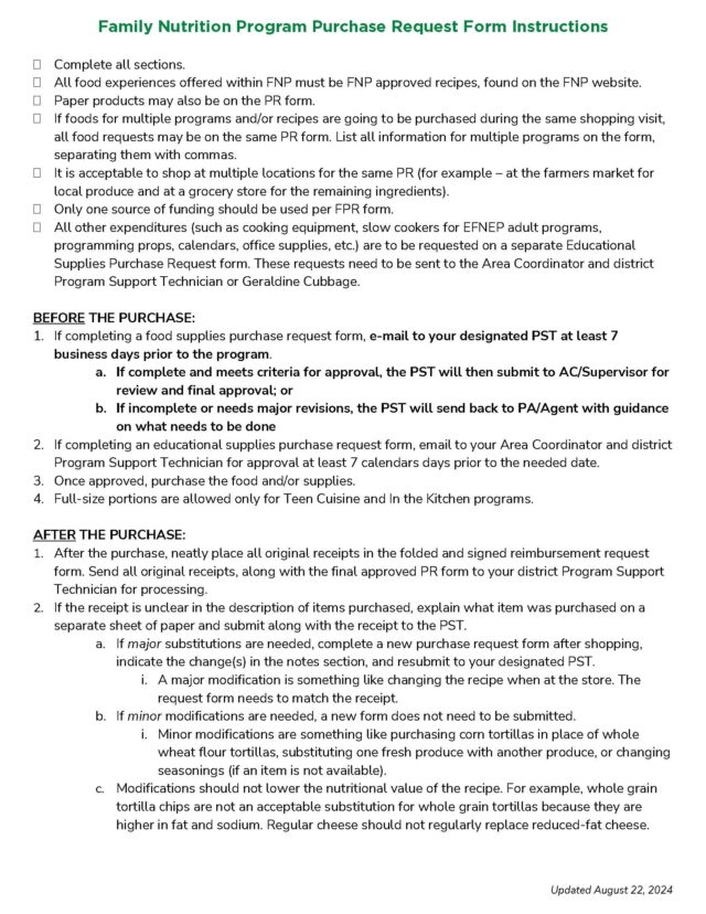 FNP Purchase Request Form Instructions (2024) | Virginia Family ...