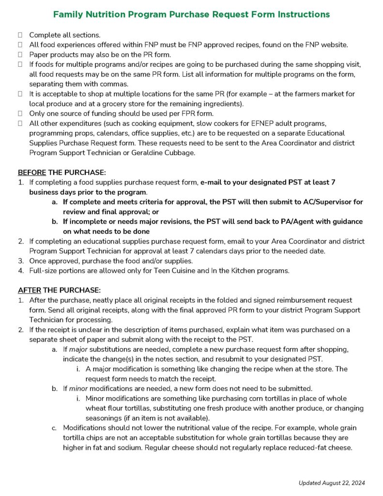 FNP Purchase Request Form Instructions (2024) | Virginia Family ...