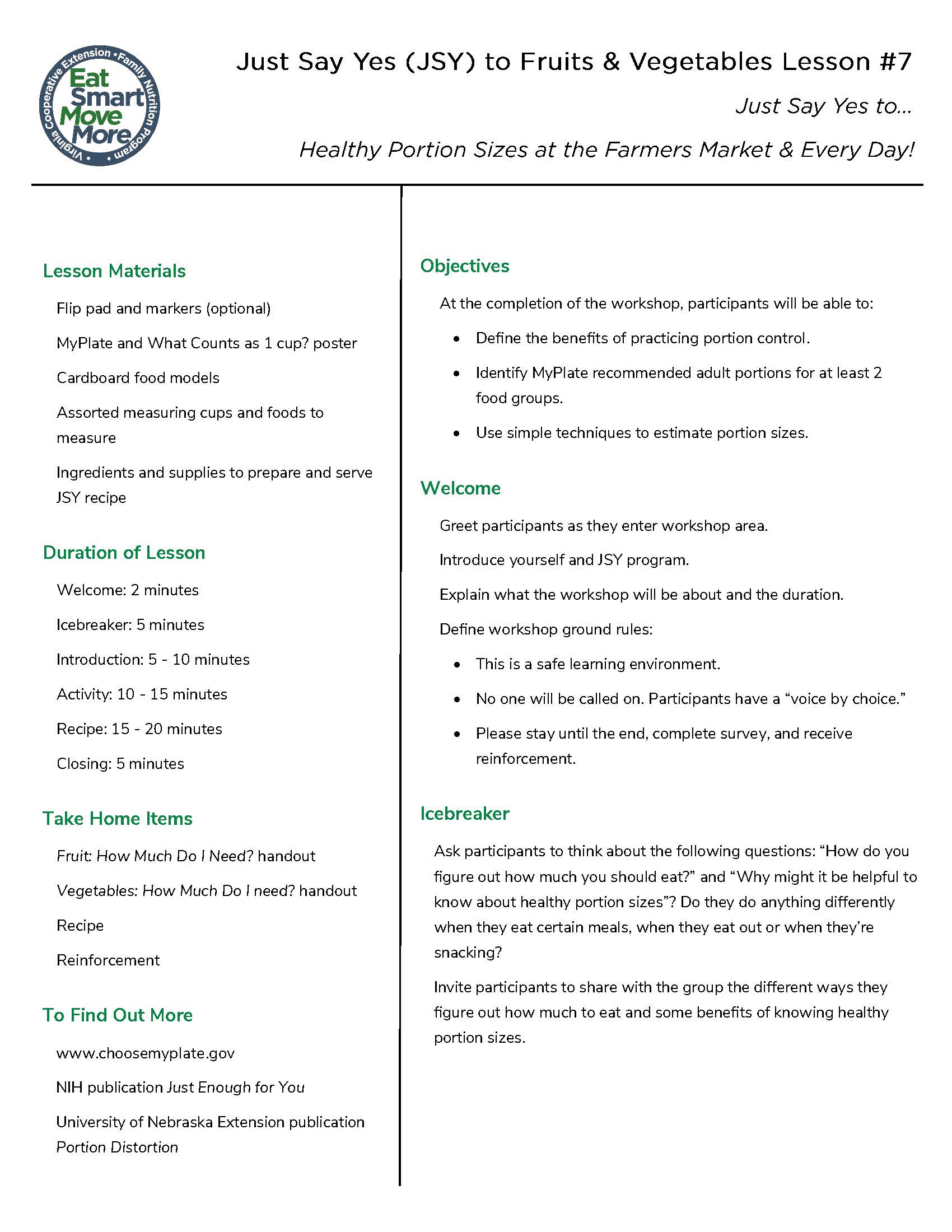 Lesson 7 (Apr 2023) | Virginia Family Nutrition Program