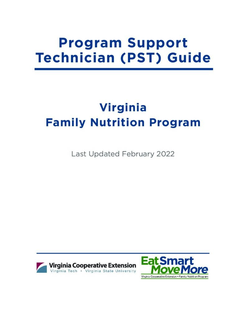 PST Manual (Mar 2022) | Virginia Family Nutrition Program